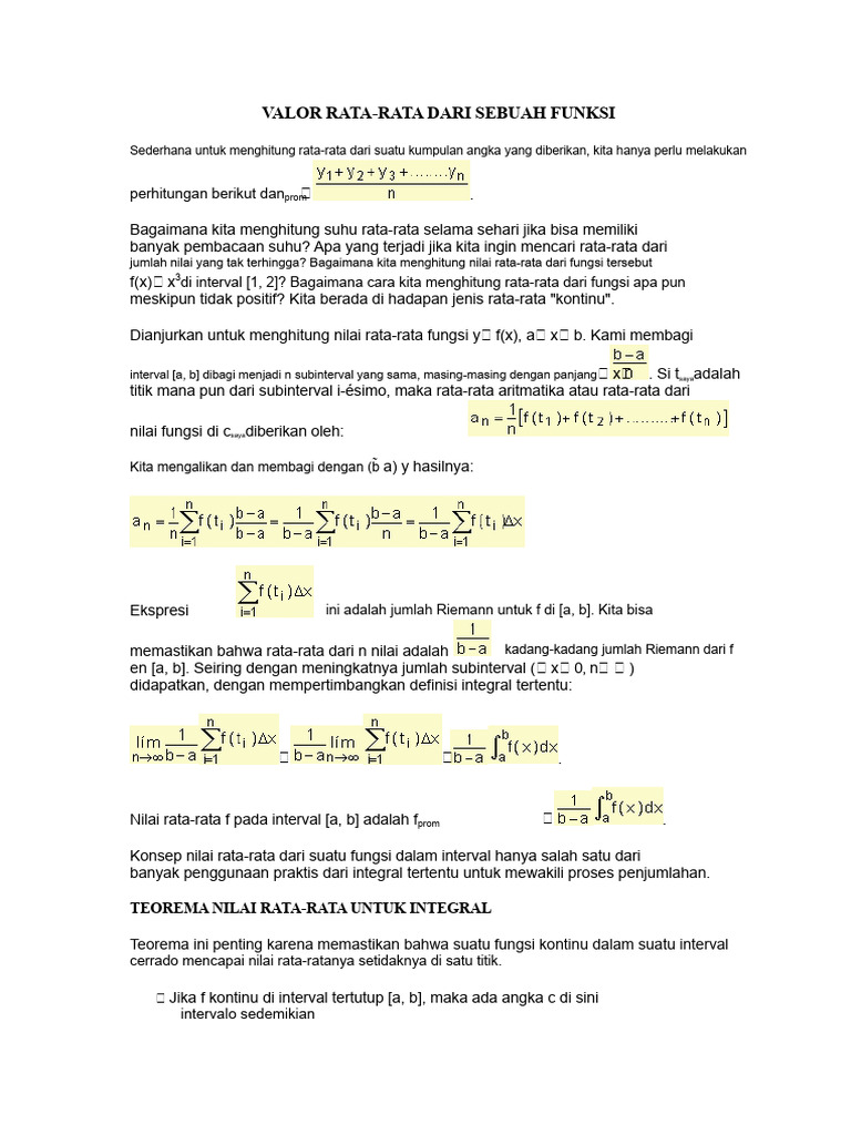 Rata-Rata Fungsi | PDF