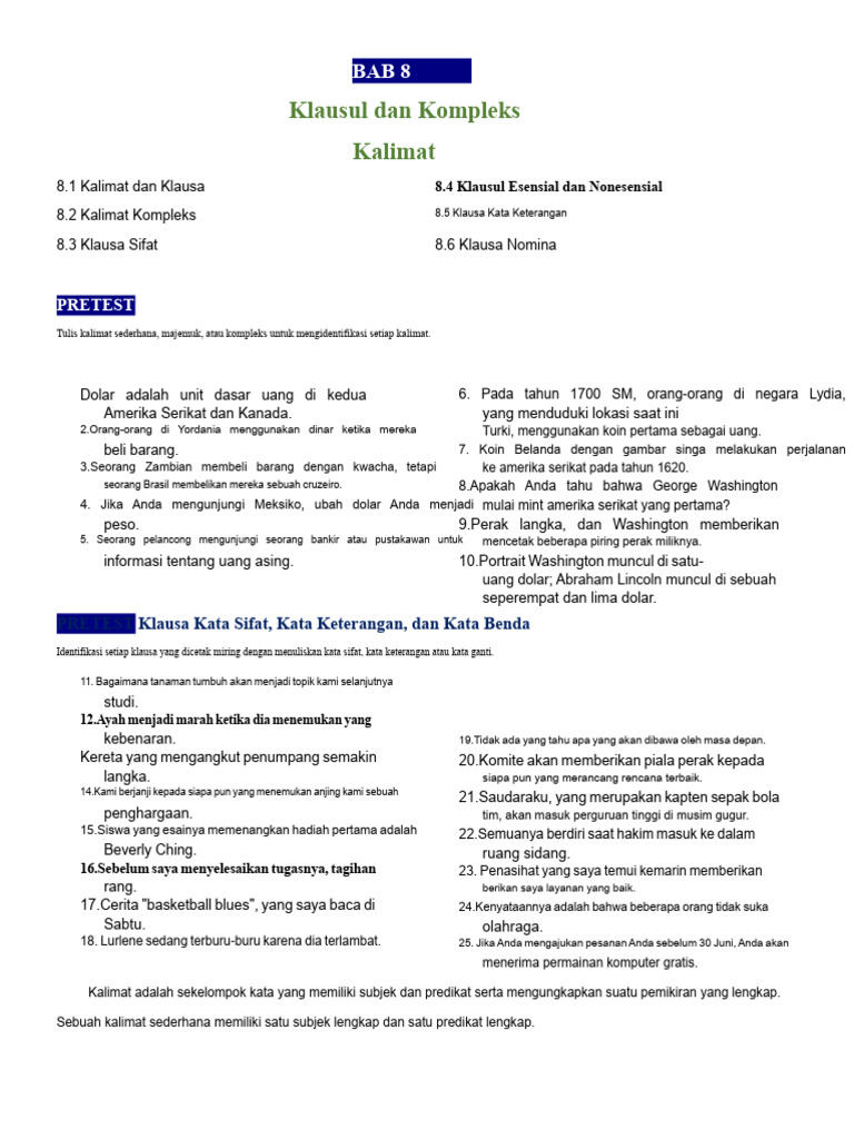 Klausul Dan Kalimat Kompleks-1 | PDF