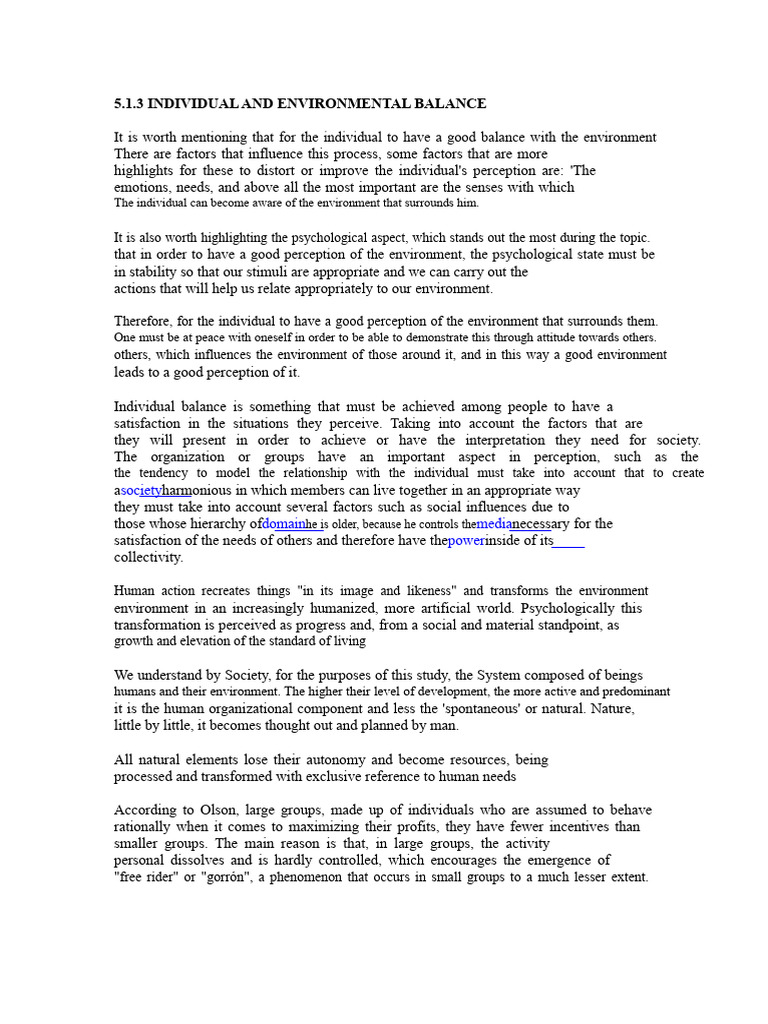 Individual-Environment Balance Factors | PDF | Corporate Social ...