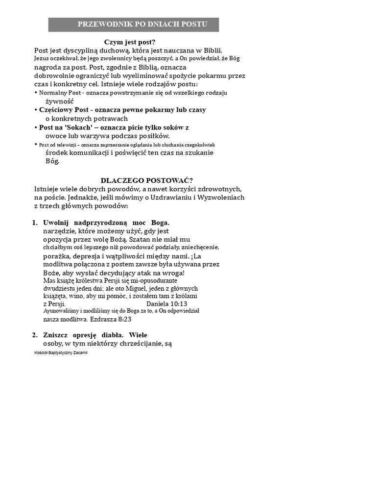 Przewodnik Post I Modlitwa 011023 | PDF