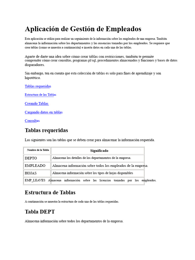 Consultas SQL Aplicación de Gestión de Empleados | PDF | SQL | Bases de datos
