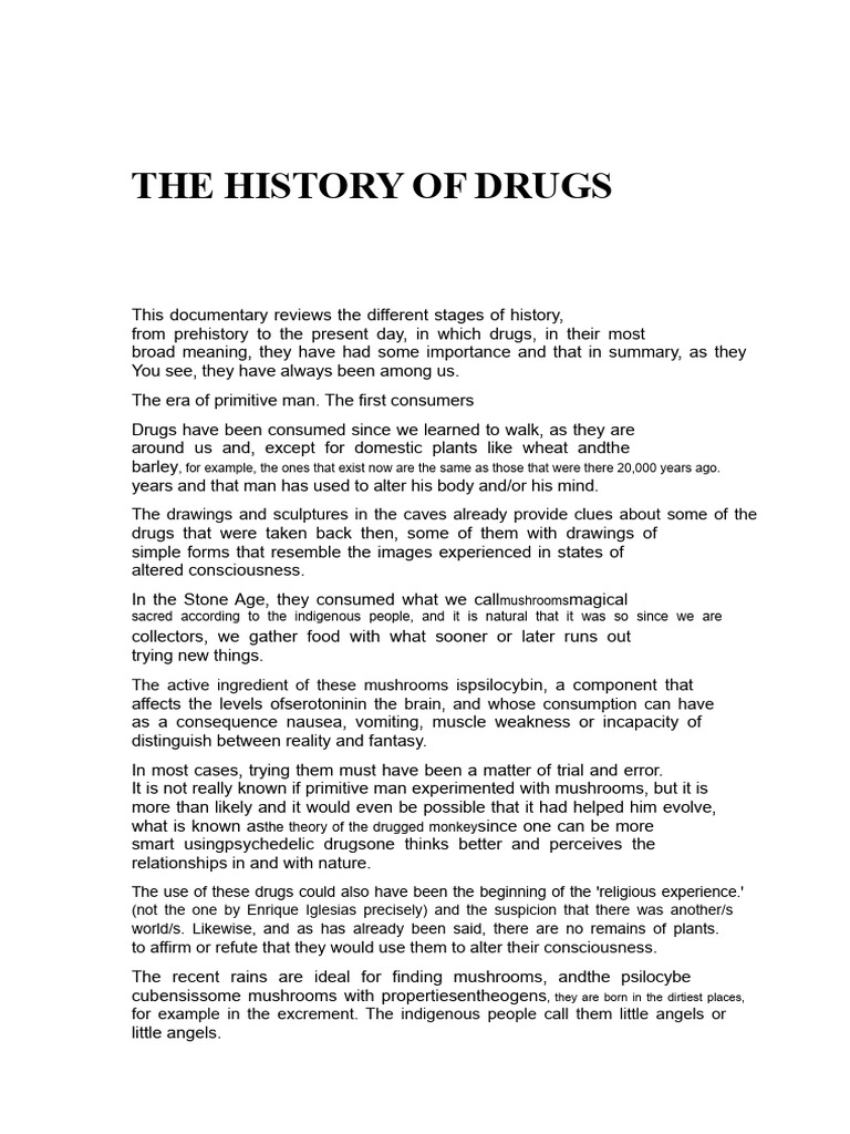 History of Drugs | PDF | Drugs | Opium