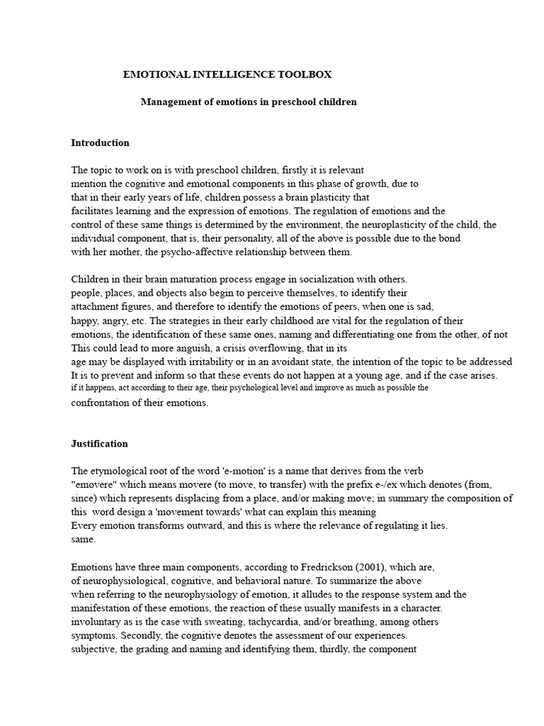Emotional Intelligence Toolbox | PDF | Emotions | Emotional Self Regulation