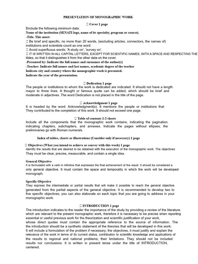 Guidelines for Monographic Work Submission | PDF | Knowledge