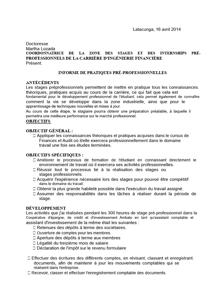 Rapport de Stage | PDF | Comptabilité | Impôts