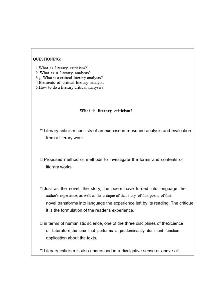 What Is Literary Criticism | PDF | Psychoanalysis | Analysis