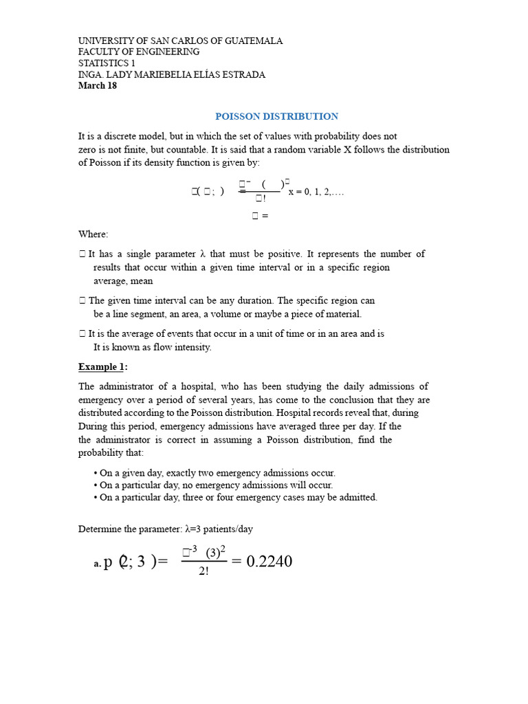 Poisson Distribution PDF | PDF | Probability Distribution | Poisson ...