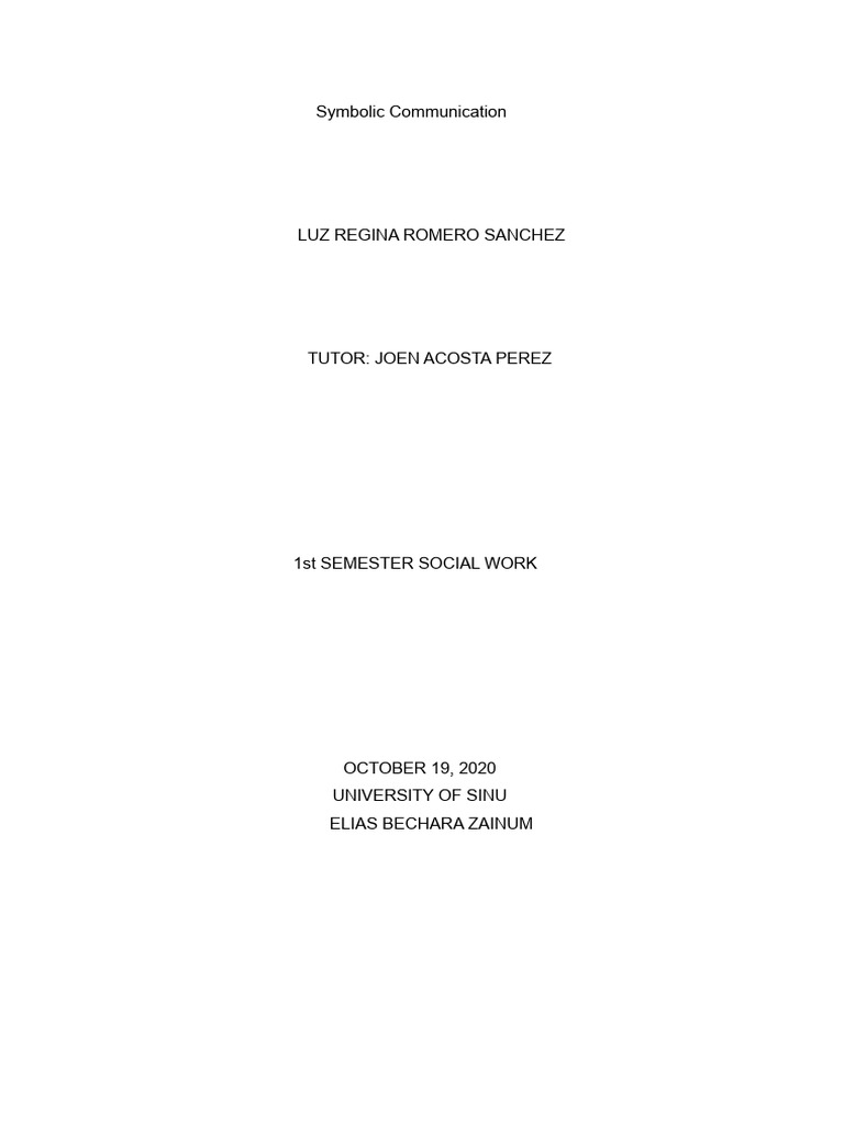 SYMBOLIC COMMUNICATION | PDF | Communication | Symbols