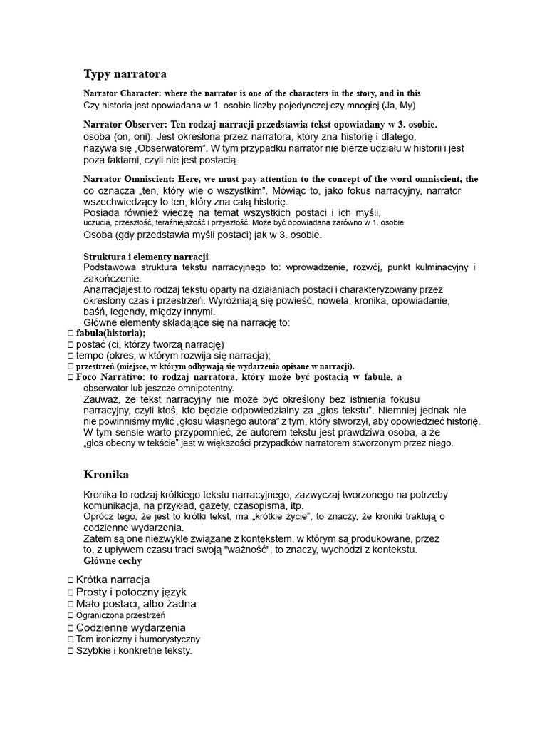 Typy Narratora | PDF