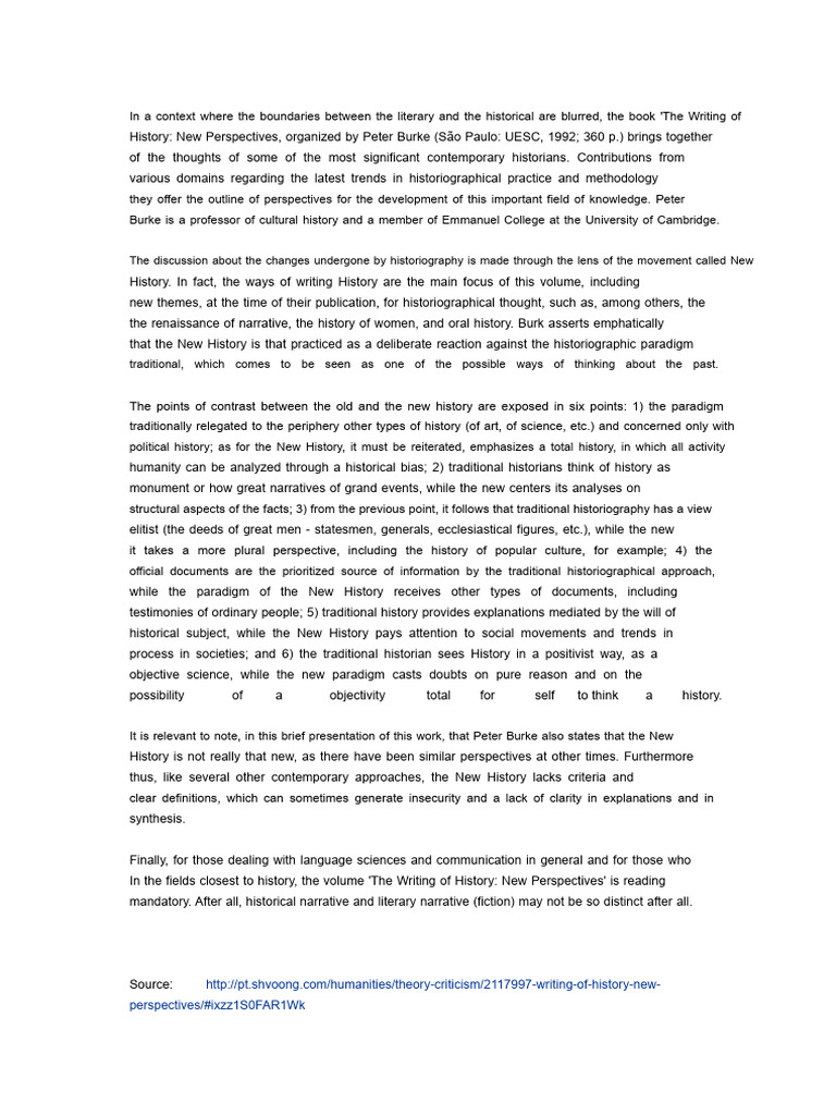 review BURKE, Peter - The Writing of History | PDF | Historiography ...