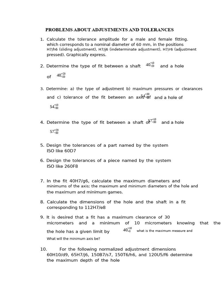 Tolerance Issues 36238 | PDF