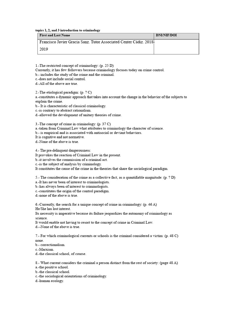 Introduction to Criminology Concepts | PDF | Criminology | Crimes