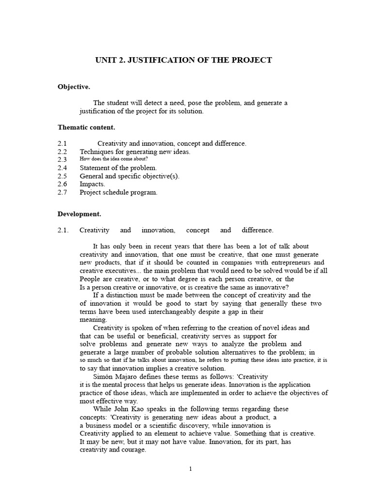 Project Justification and Creativity Techniques | PDF | Creativity | Idea