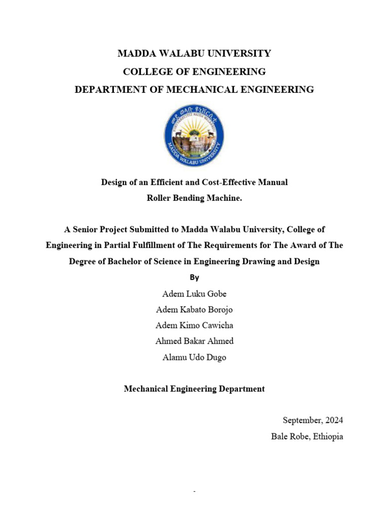 Final Thesis Group Two | PDF | Machines | Sheet Metal