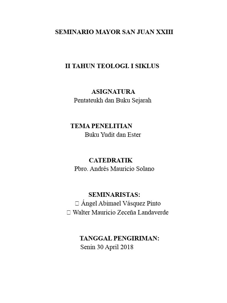 Analisis Buku Yudit dan Ester | PDF