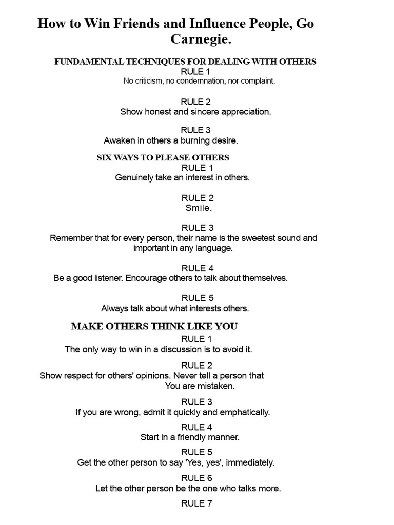 Key Rules for Influencing Others | PDF | Psychology | Social Psychology