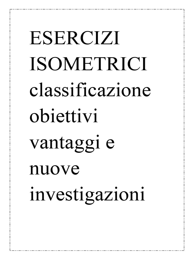 Esercizi Isometrici | PDF