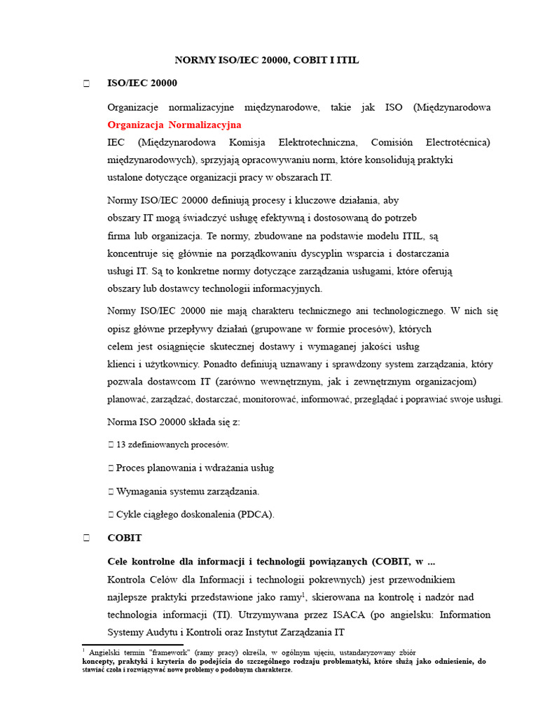 Standardy Iso Iec 20000 Cobit Itil | PDF