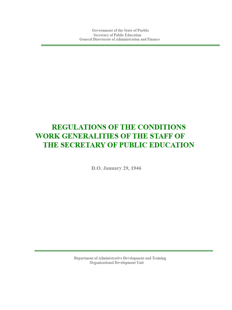 Regulations On The General Working Conditions of The Personnel of The ...