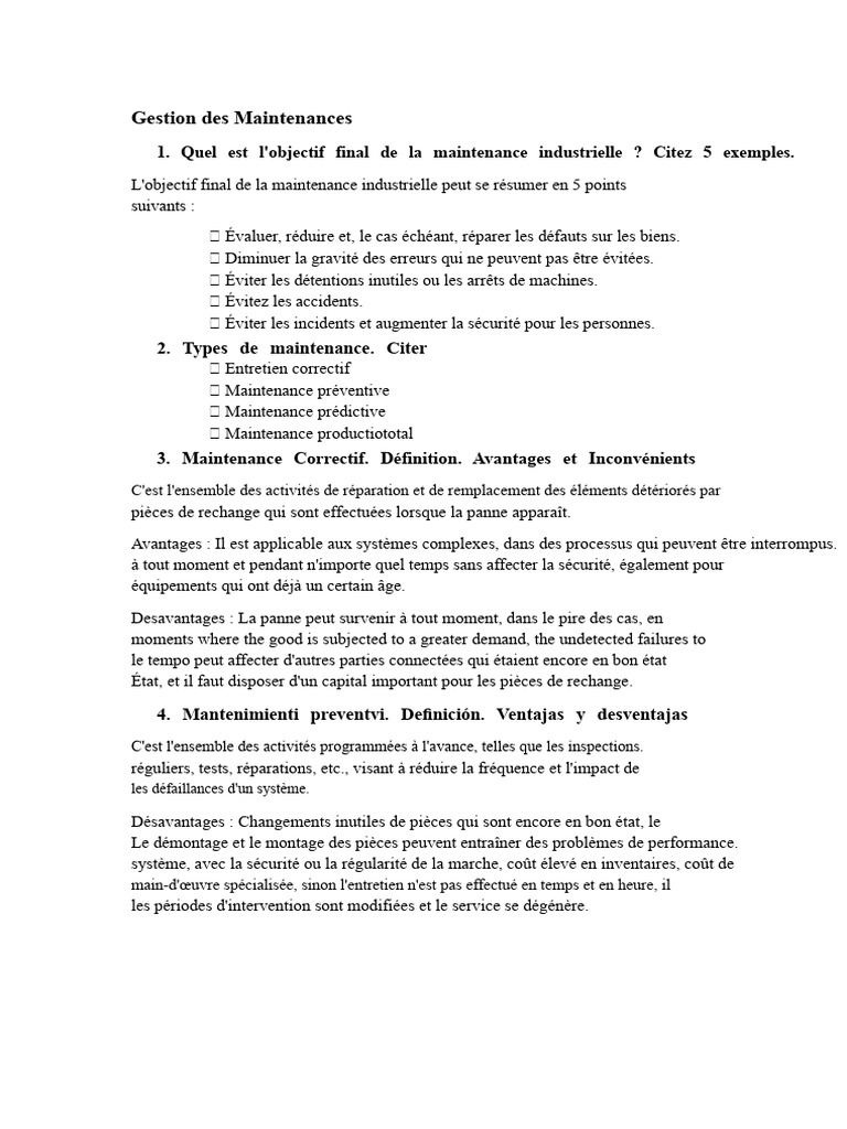 Guide complet sur la gestion des maintenances | PDF