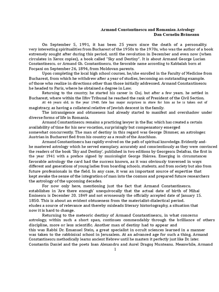 Armand Constantinescu: Astrology Pioneer | PDF
