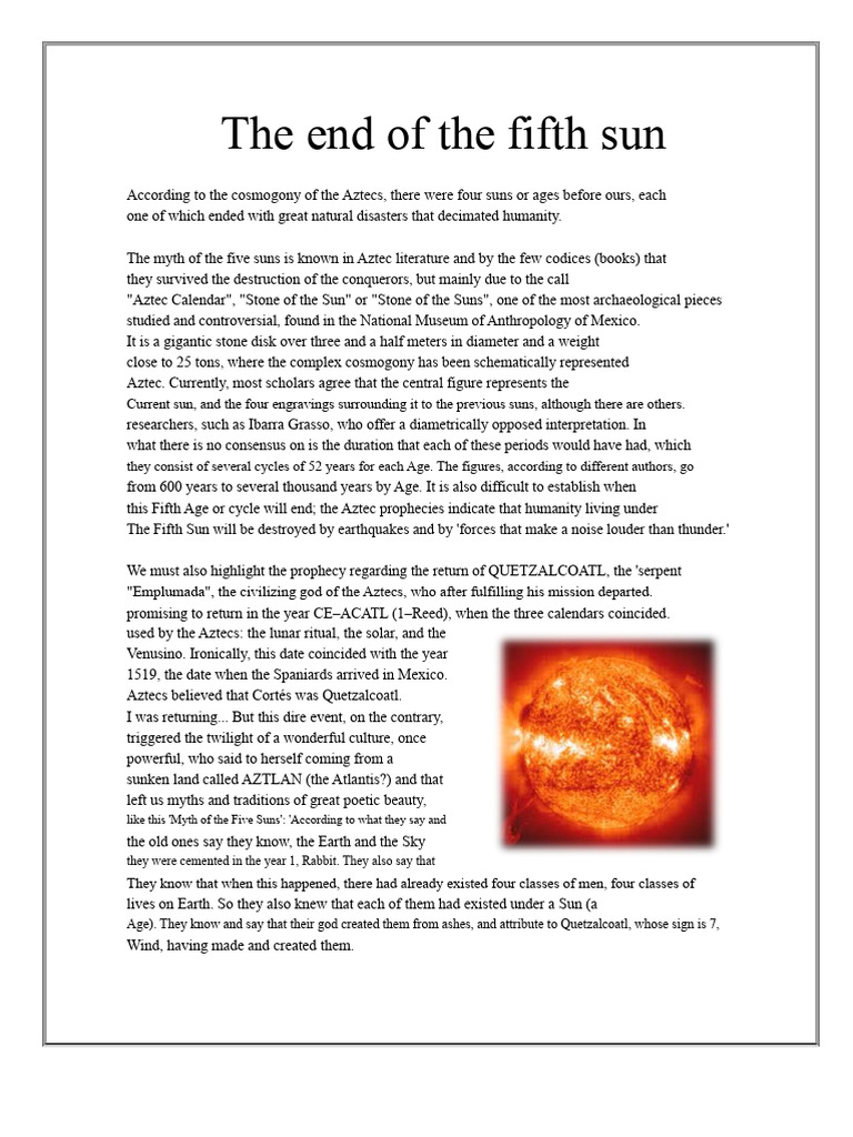 The End of The Fifth Sun | PDF