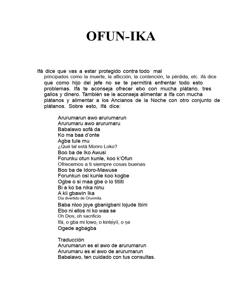 Ofun Ika | PDF | Espiritualidad | Santeria