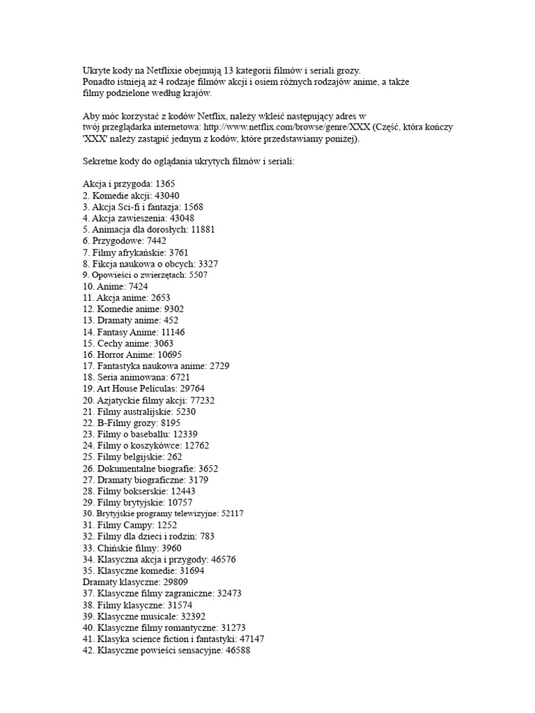 Kody Netflix | PDF