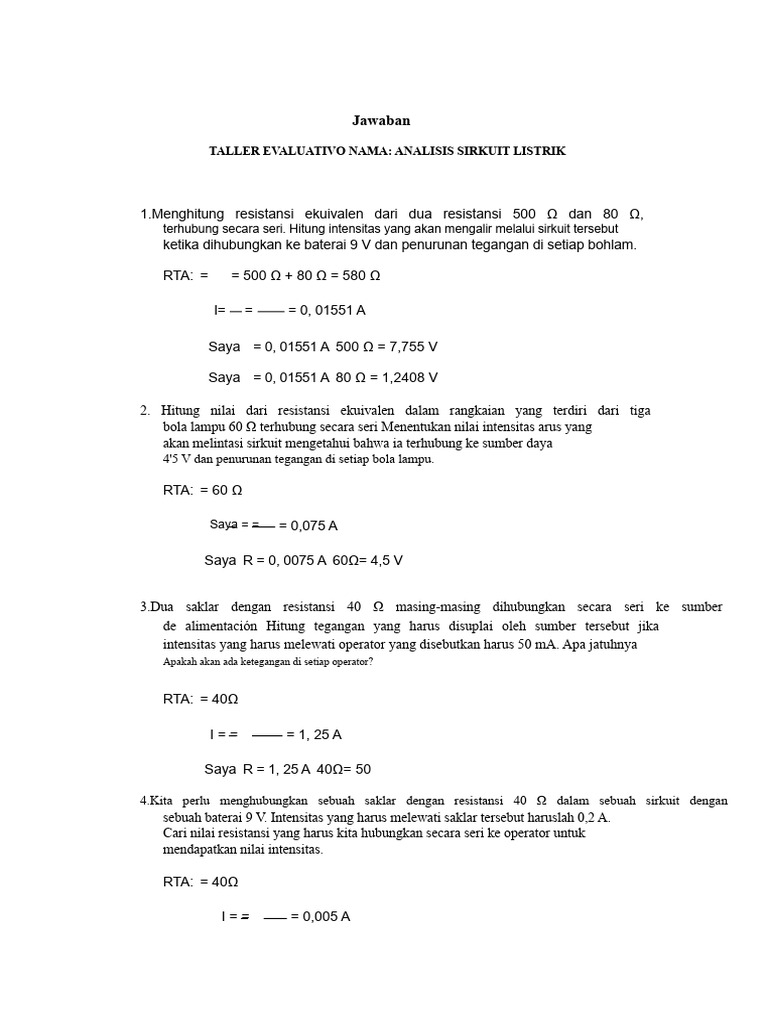 Taller Sirkuit Listrik Yang Disolusikan | PDF