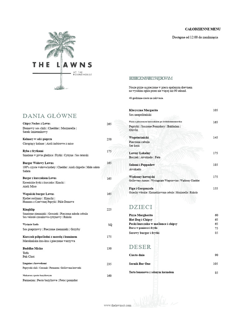 Główne Menu The Lawns | PDF