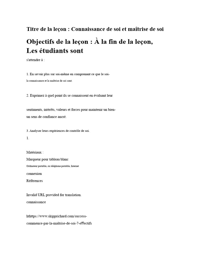 Maîtrise et connaissance de soi | PDF | Autogestion | Maîtrise de soi