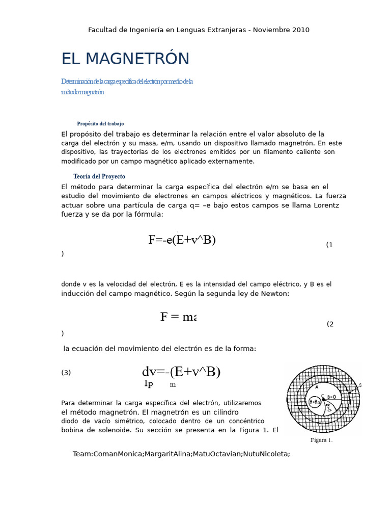 Carga específica del electrón con magnetrón | PDF | Electrón ...