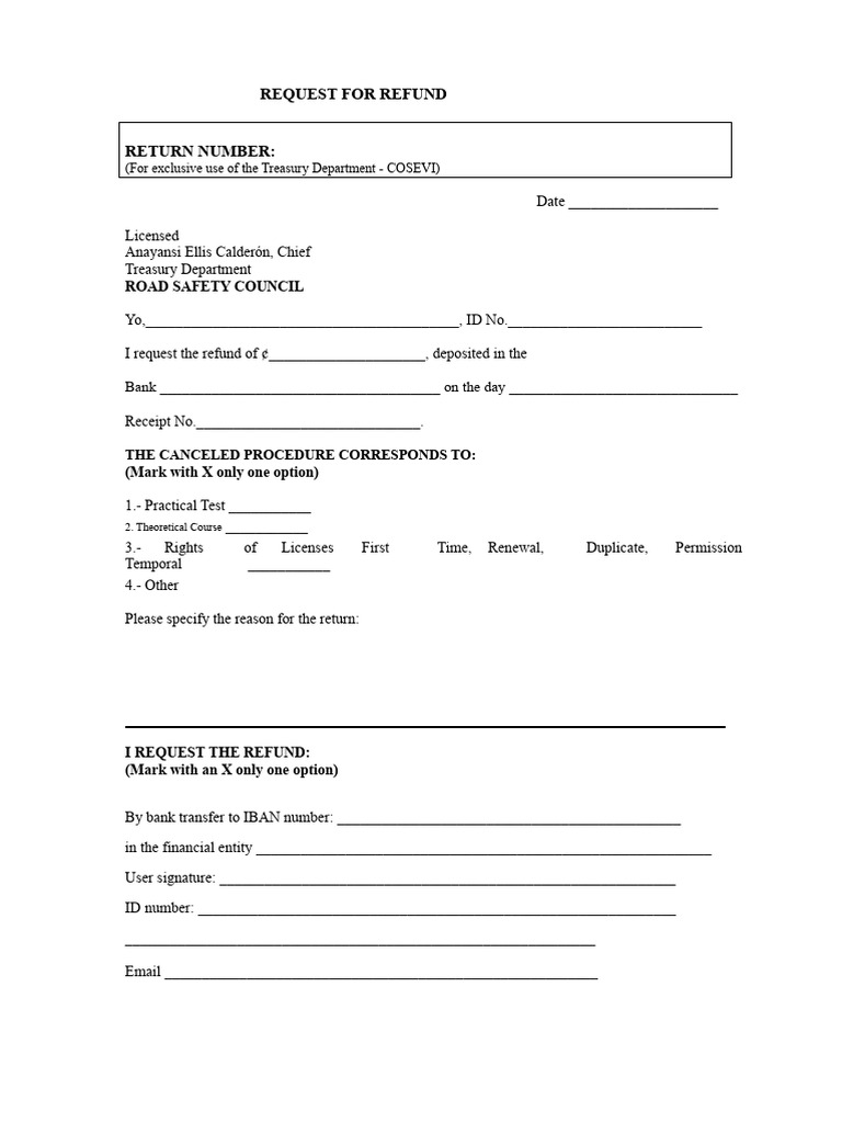 Money Return Form 20 03 2020 | PDF