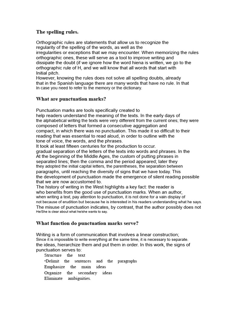 The Definition of Spelling Rules | PDF | Punctuation | Word