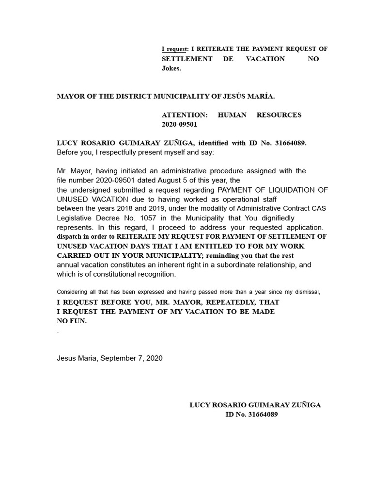 I Reiterate Payment Request | PDF
