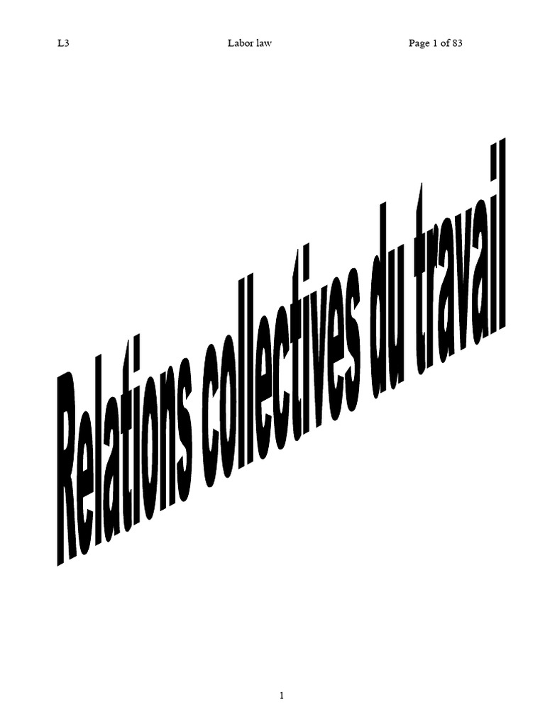 Collective Labor Relations | PDF | Employment | Labour Law