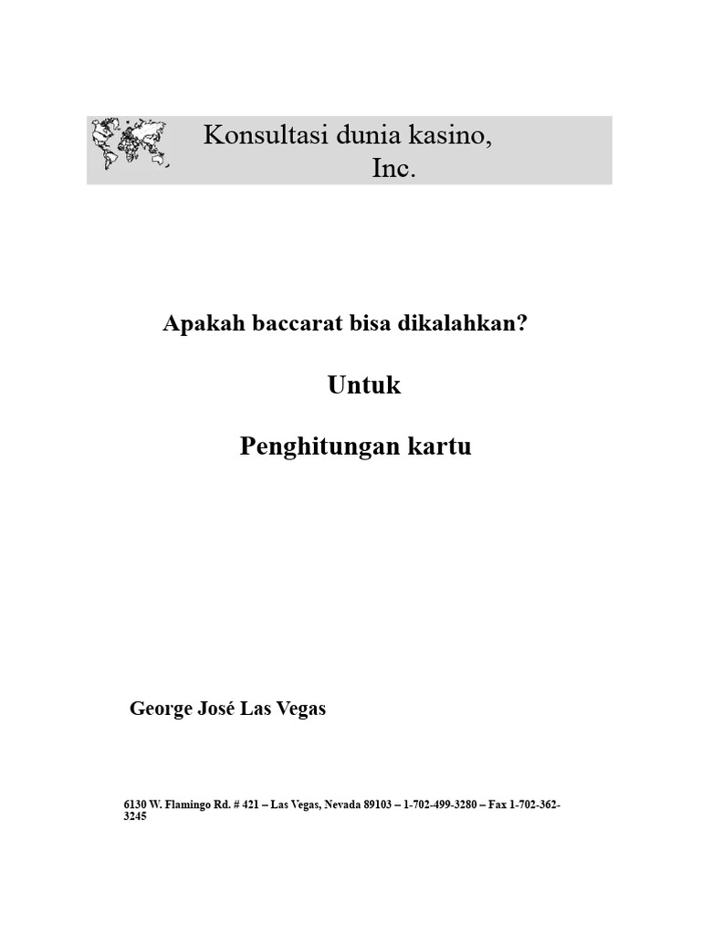 Baccarat Dan Menghitung Kartu PDF | PDF