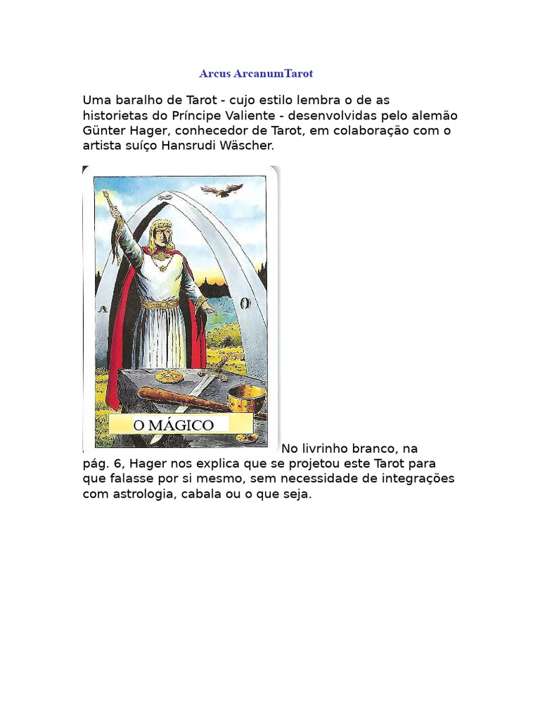 Arcus Arcanum Tarot | PDF | Tarô | Cartas de baralho