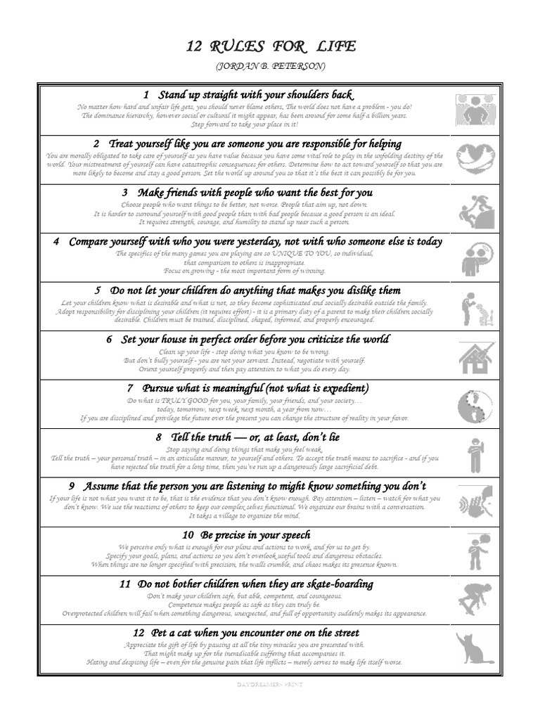 All 12 Rules For Life - A4 | PDF | Shame | Truth