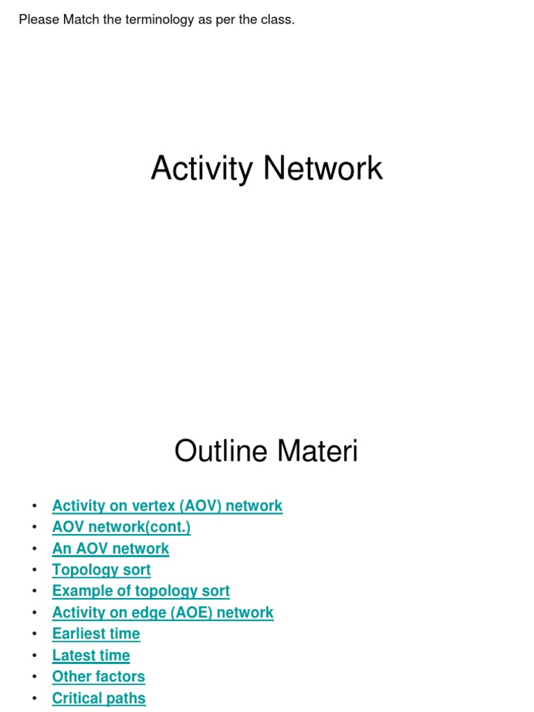 Activity Network | PDF | Mathematical Relations | Graph Theory