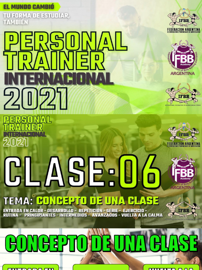 Clase 6 Concepto de Una Clase Personal Trainer | PDF | Músculo ...