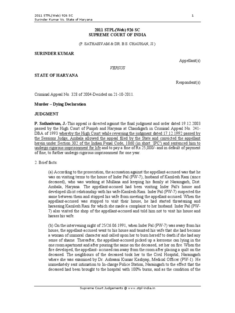 Dying Declaration | Acquittal | Criminal Justice