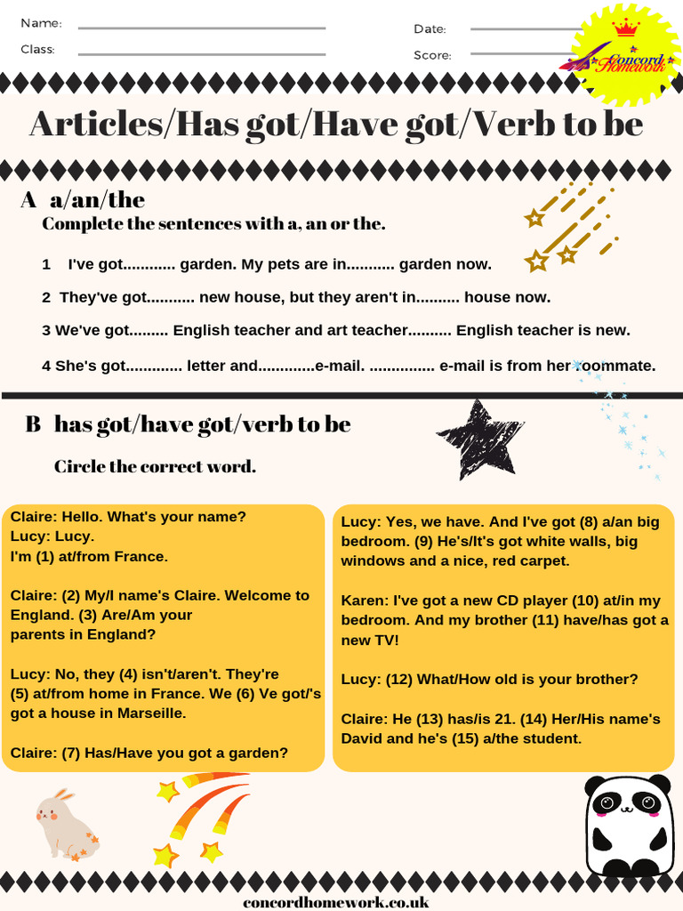 Has Got Have Got Articles and Verb To Be | PDF | Language Families ...
