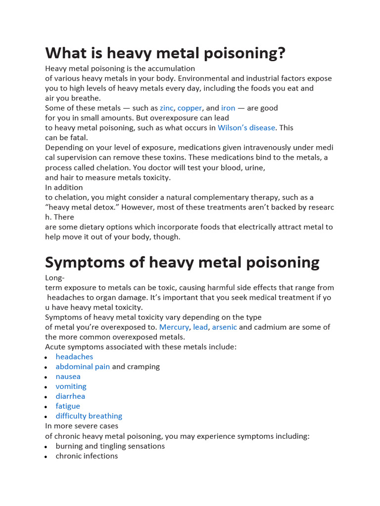 Understanding Heavy Metal Poisoning | PDF | Toxic Heavy Metal ...