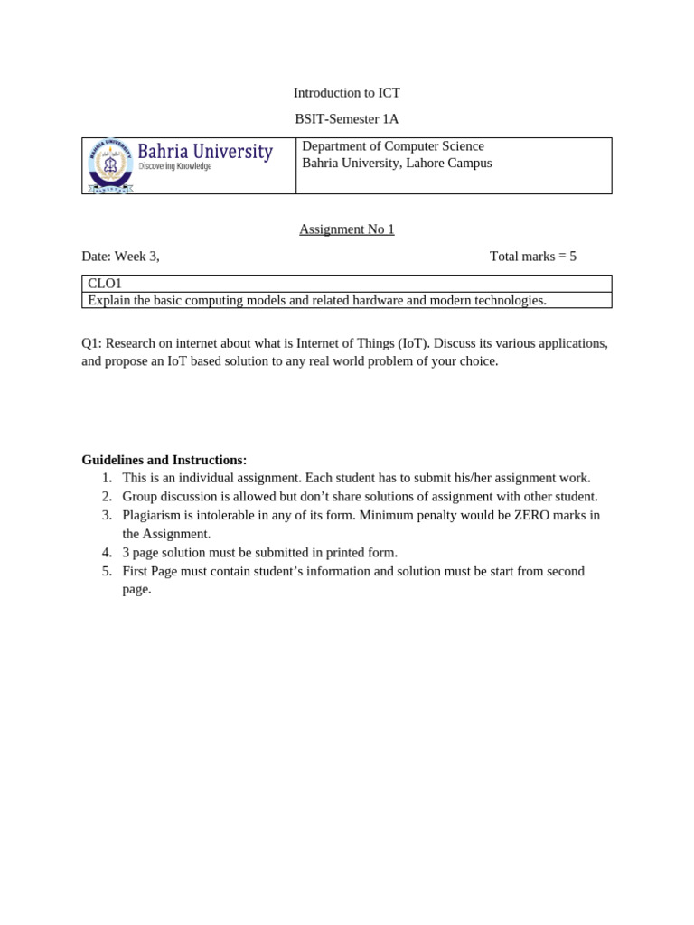 Intro To ICT Assignment 1 11032023 052652pm | PDF