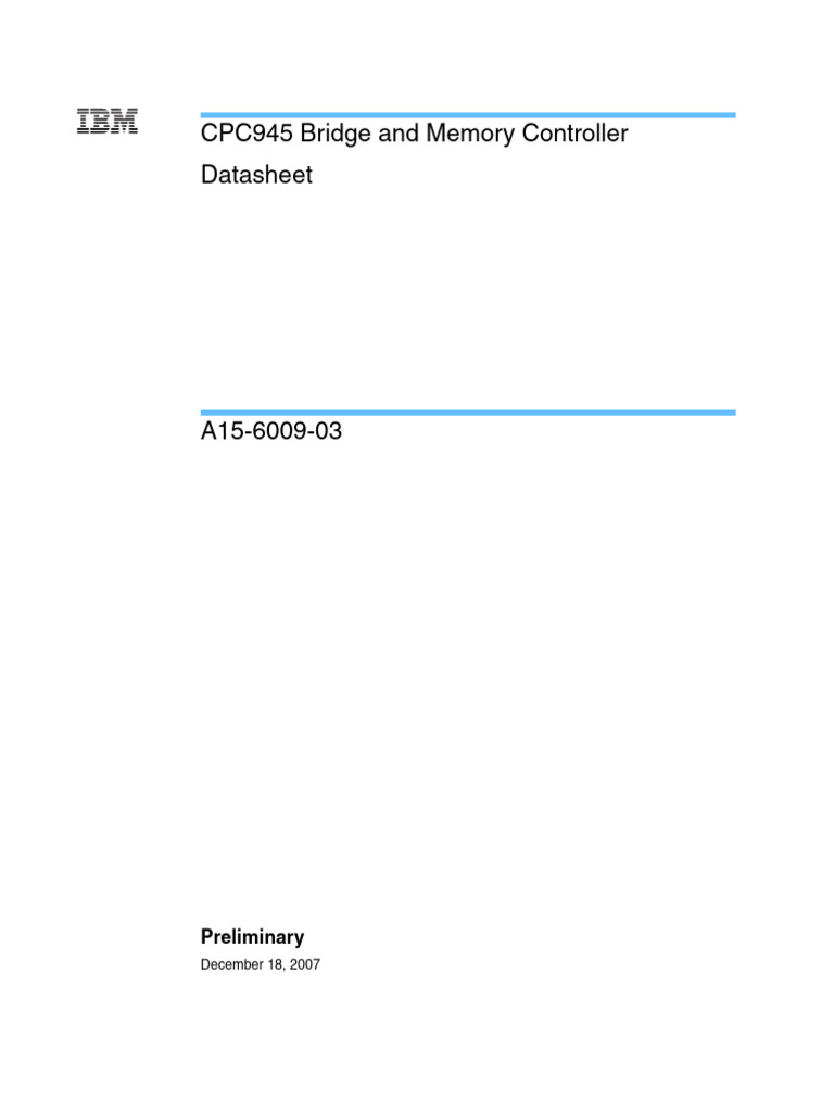 CPC945 Bridge and Memory Controller Datasheet | PDF | Central Processing Unit | Electronic ...