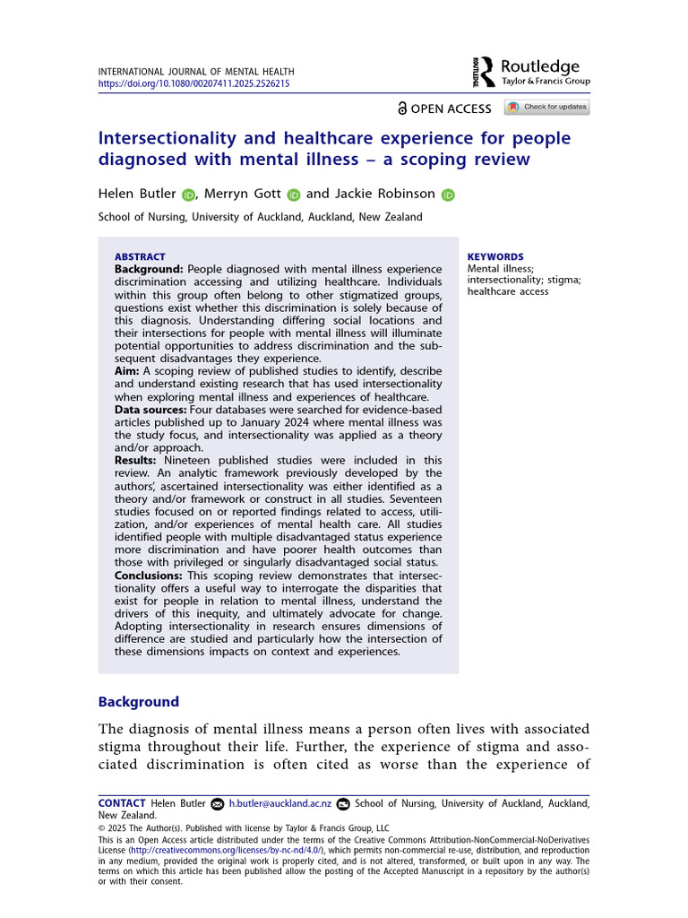 Intersectionality Healthcare Experience | PDF | Intersectionality | Methodology