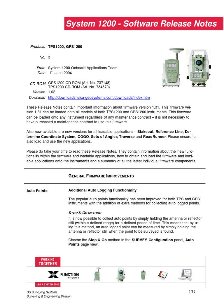 System 1200 Release Notes v1 - 31 - en | PDF | Surveying | Keyboard ...