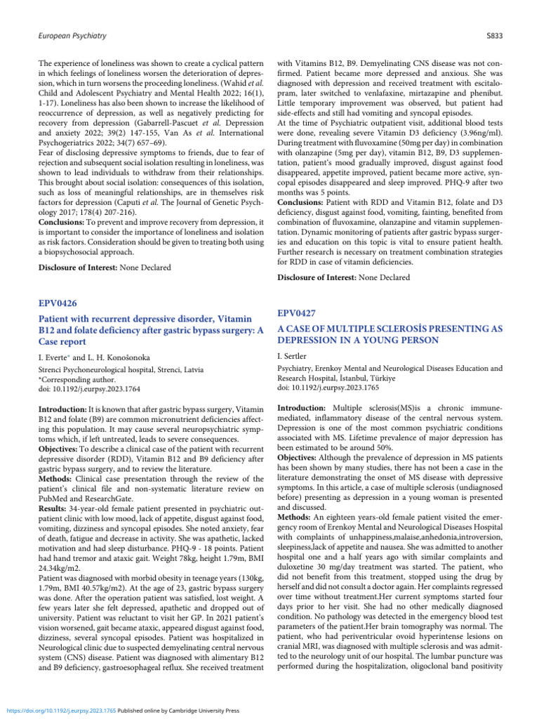 A Case of Multiple Sclerosis Presenting As Depression in A Young Person ...