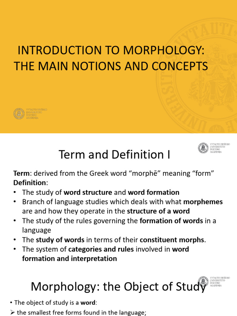Introduction to Morphology_the Main Notions and Concepts | PDF | Word ...